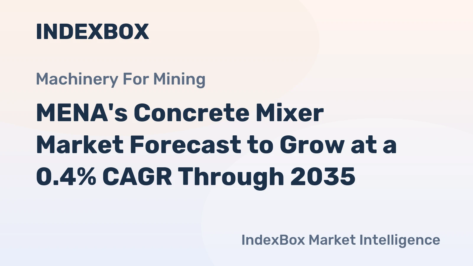 MENA's Concrete Mixer Market Forecast to Grow at a 0.4% CAGR Through 2035