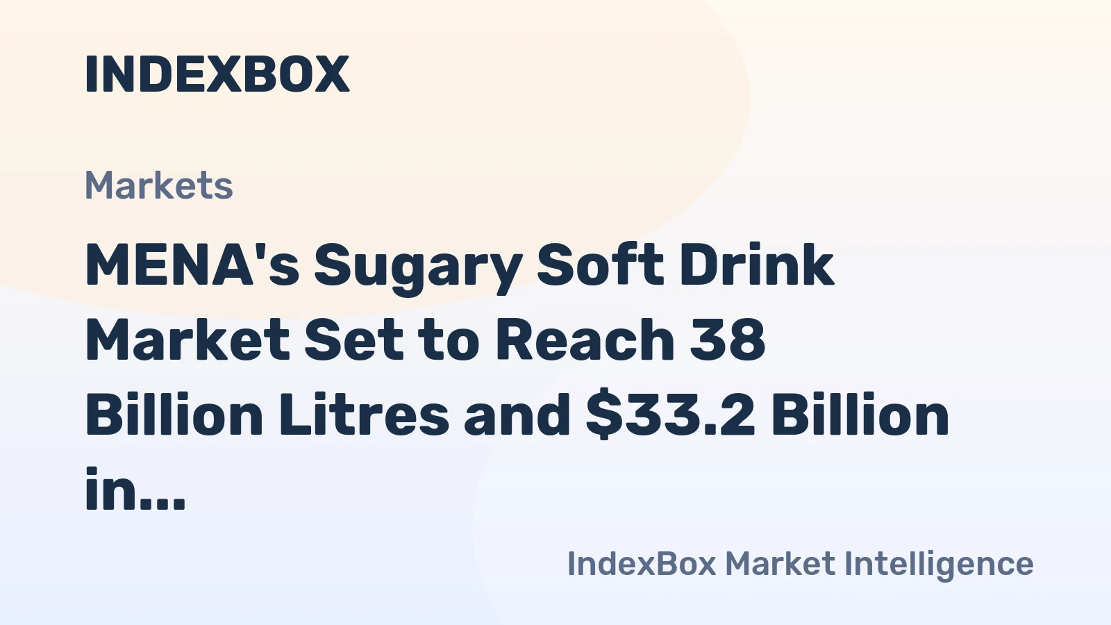 MENA's Sugary Soft Drink Market Set to Reach 38 Billion Litres and $33.2 Billion in Value