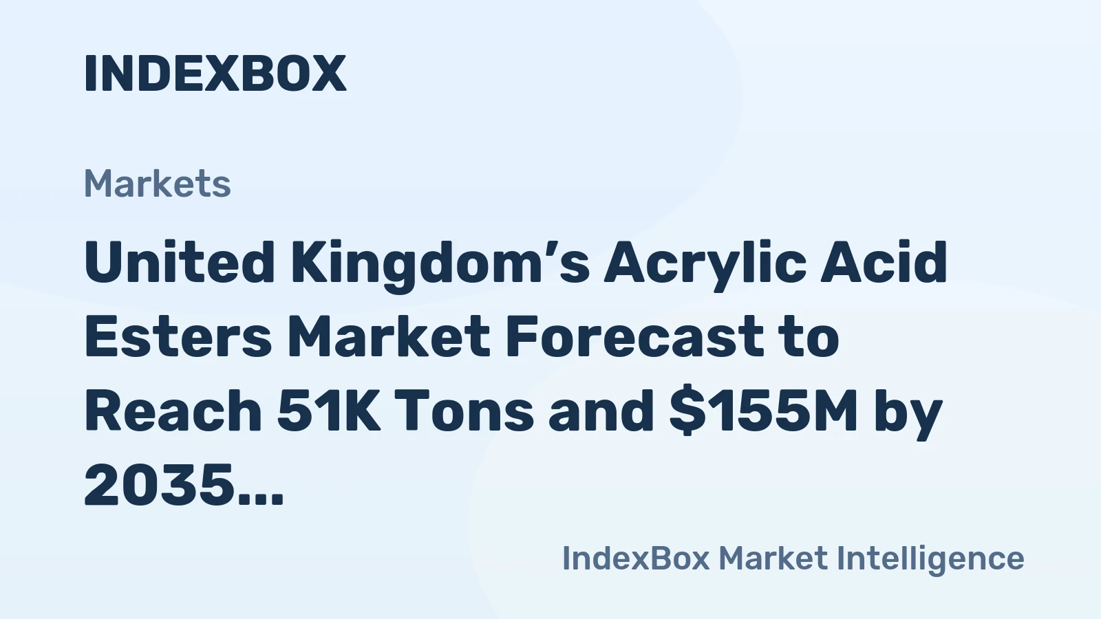 United Kingdom’s Acrylic Acid Esters Market Forecast to Reach 51K Tons and $155M by 2035