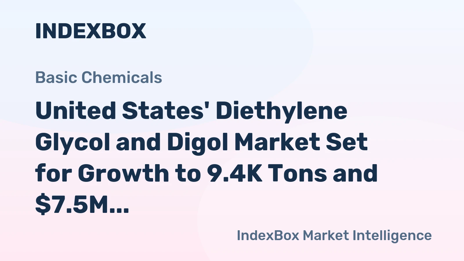 United States' Diethylene Glycol and Digol Market Set for Growth to 9.4K Tons and $7.5M