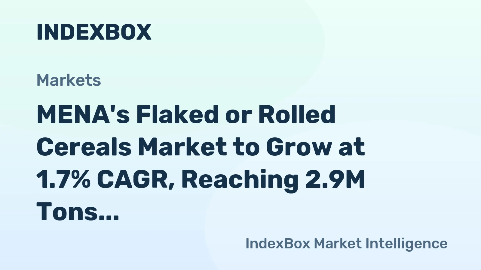 MENA's Flaked or Rolled Cereals Market to Grow at 1.7% CAGR, Reaching 2.9M Tons by 2035