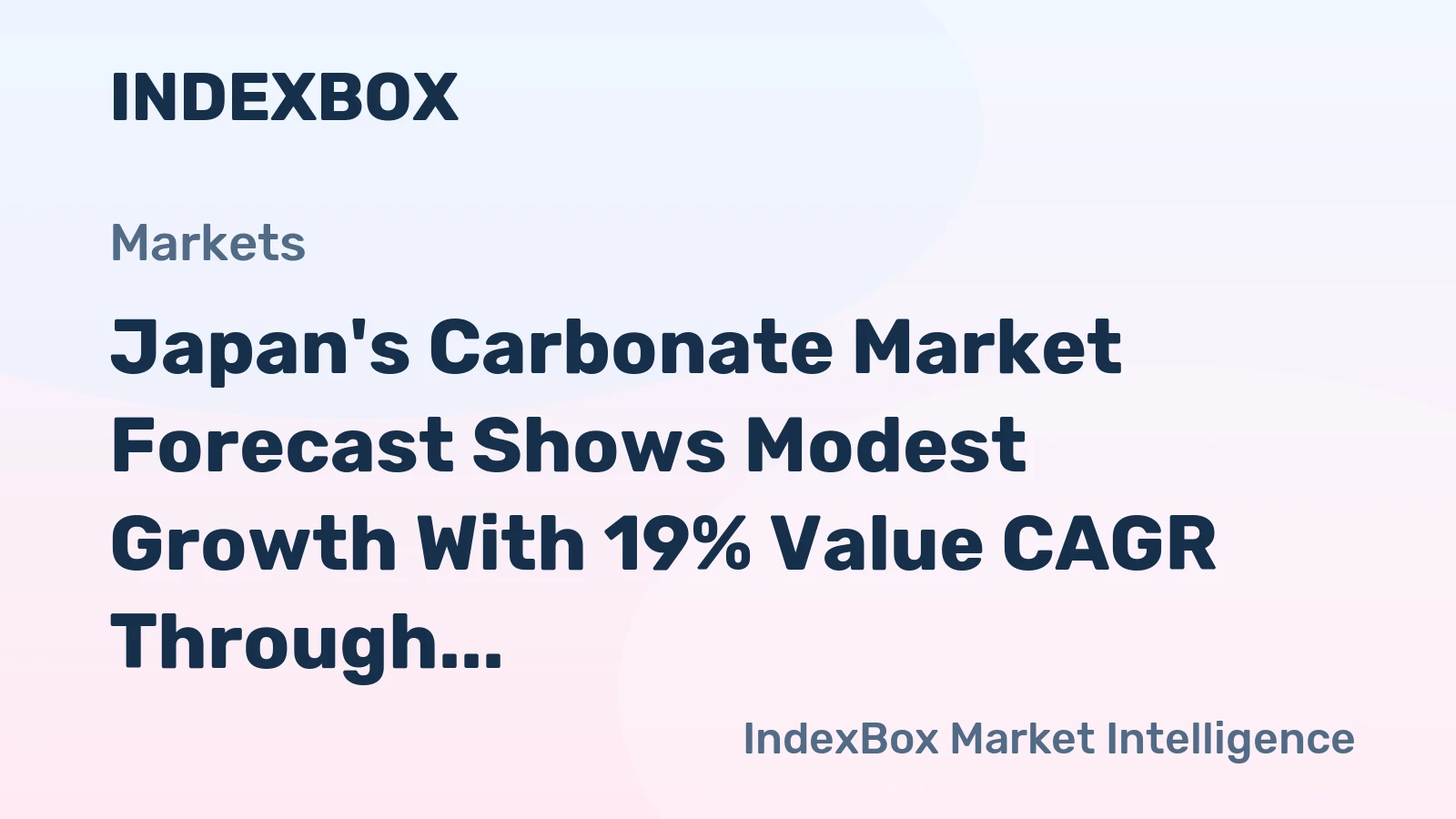 Japan's Carbonate Market Forecast Shows Modest Growth With 19% Value CAGR Through 2035