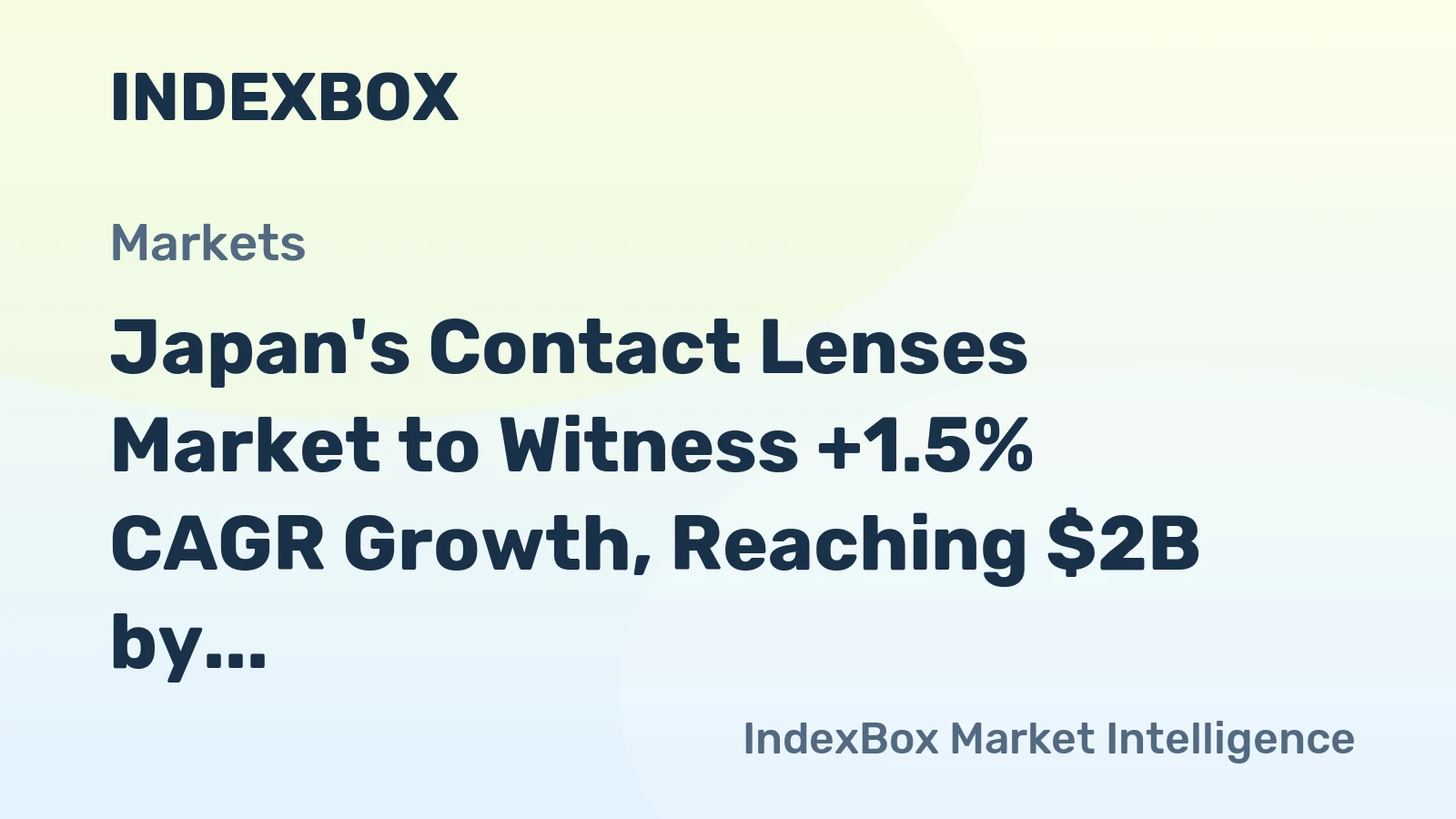Japan's Contact Lenses Market to Witness +1.5% CAGR Growth, Reaching $2B by 2035