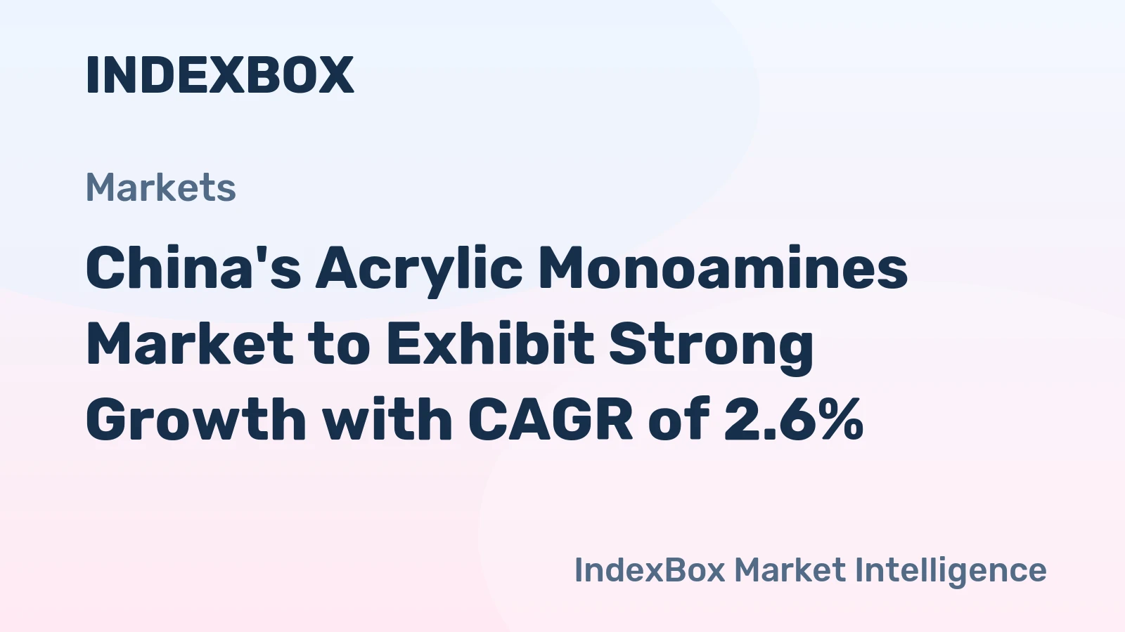 China's Acrylic Monoamines Market to Exhibit Strong Growth with CAGR of 2.6%