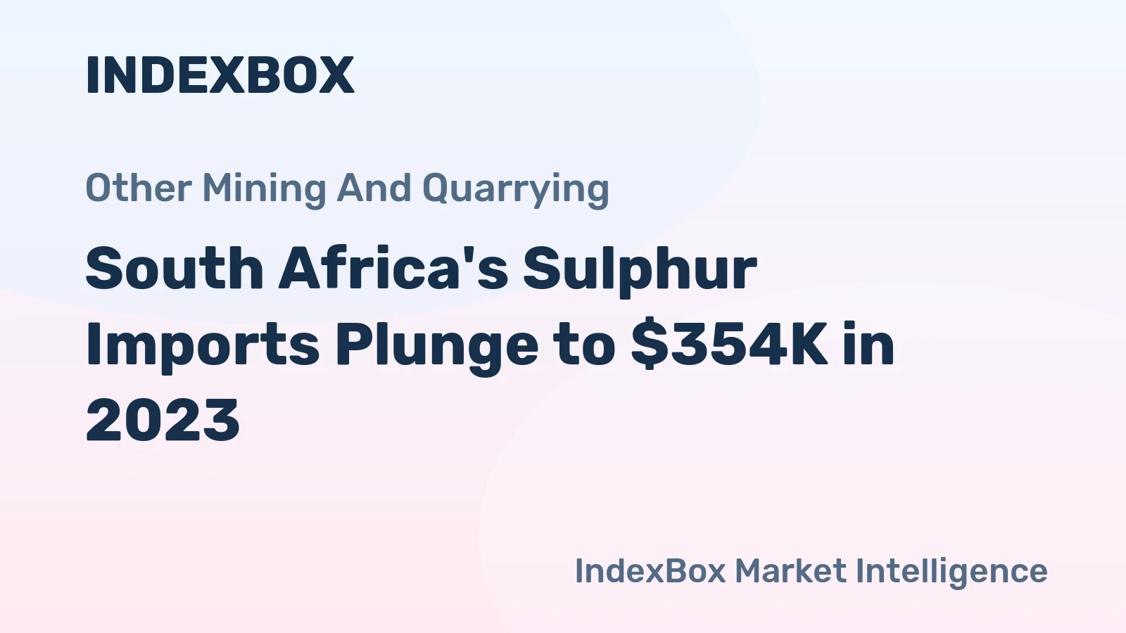 South Africa's Sulphur Imports Plunge to $354K in 2023