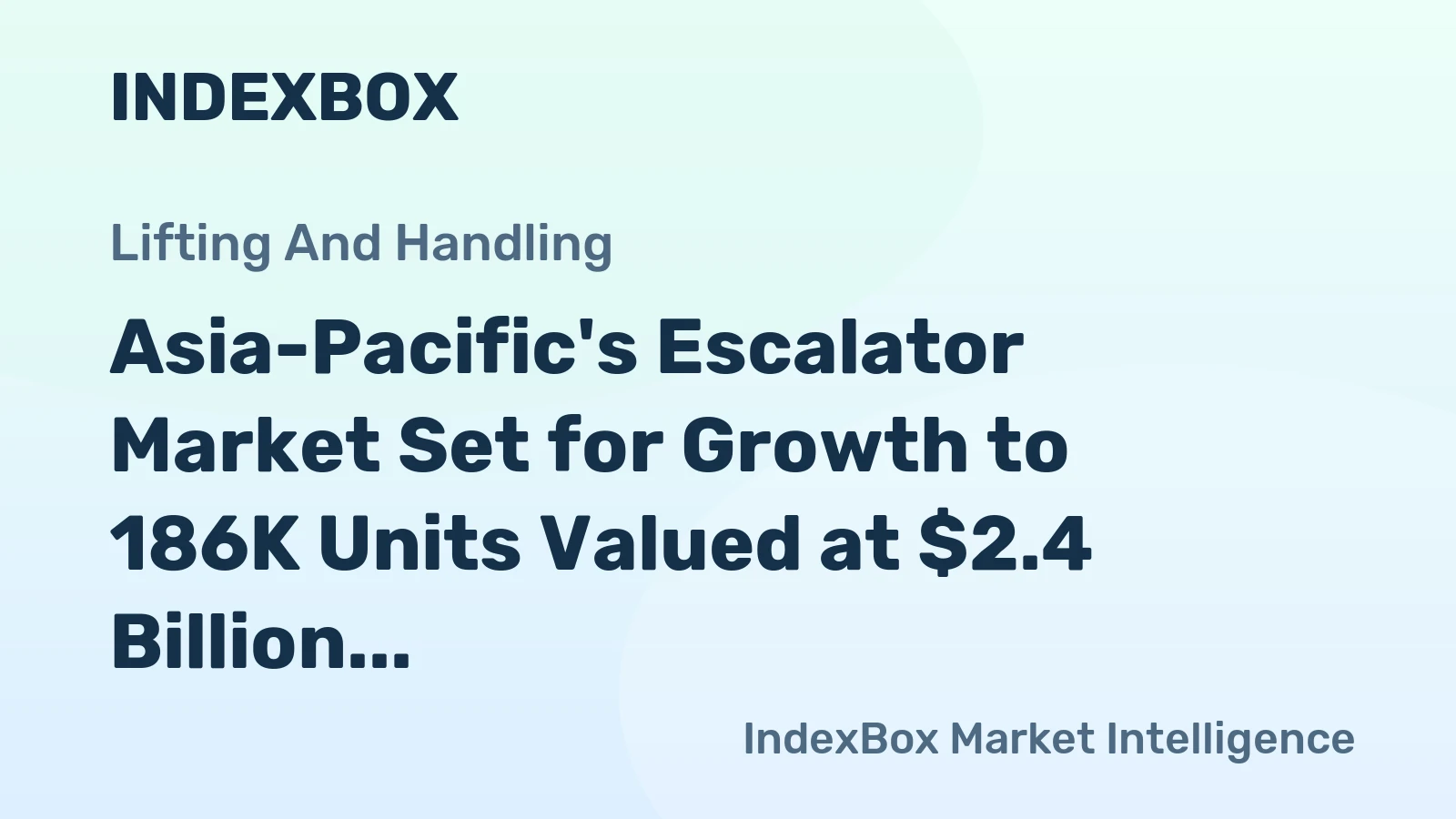 Asia-Pacific's Escalator Market Set for Growth to 186K Units Valued at $2.4 Billion