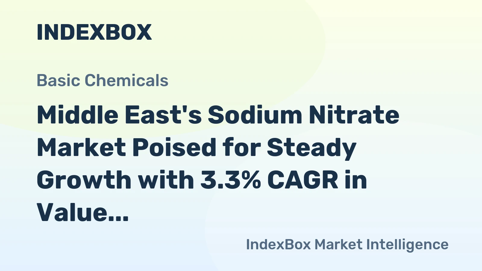 Middle East's Sodium Nitrate Market Poised for Steady Growth with 3.3% CAGR in Value