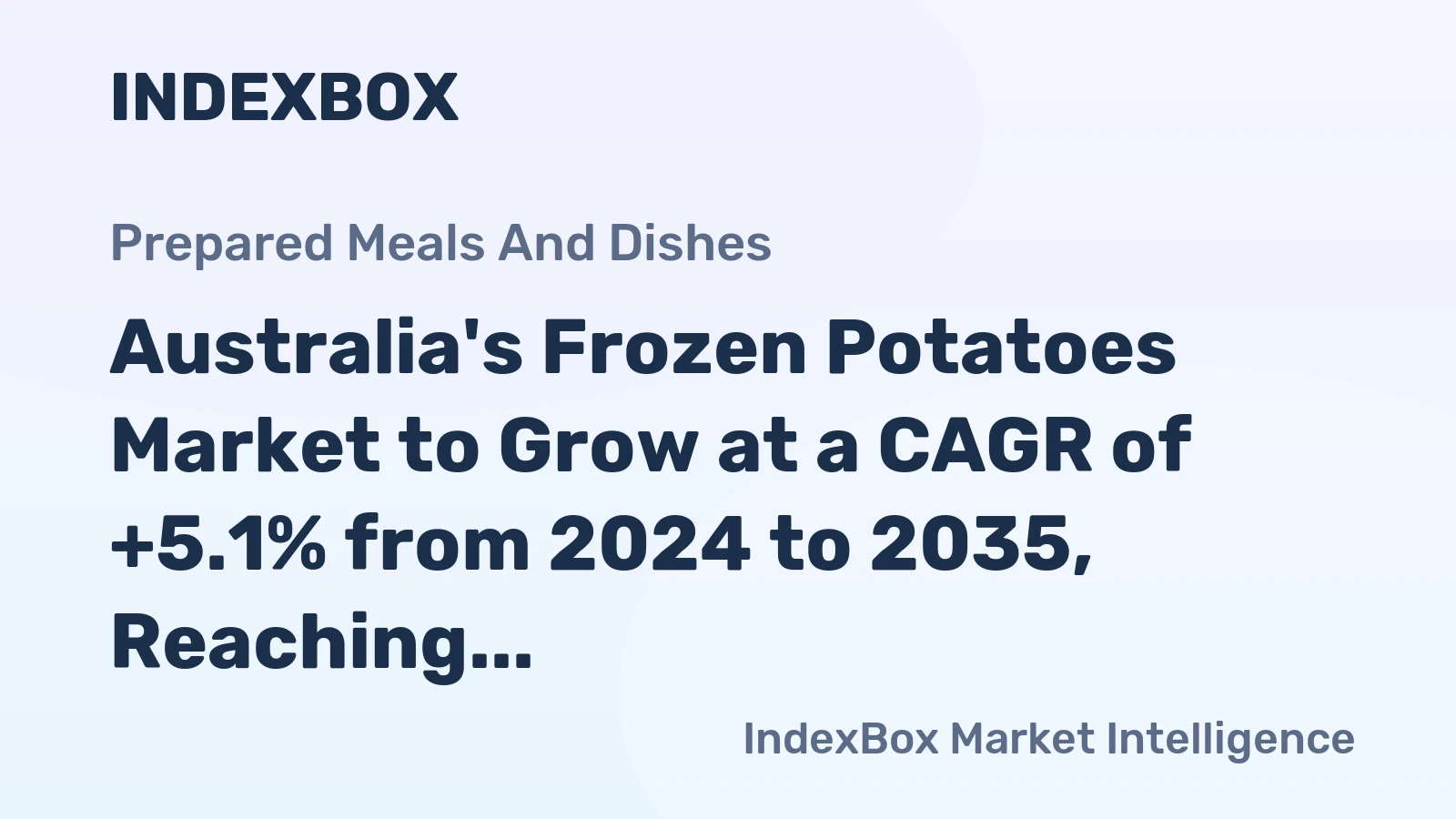 Australia's Frozen Potatoes Market to Grow at a CAGR of +5.1% from 2024 to 2035, Reaching $702M by the End of 2035