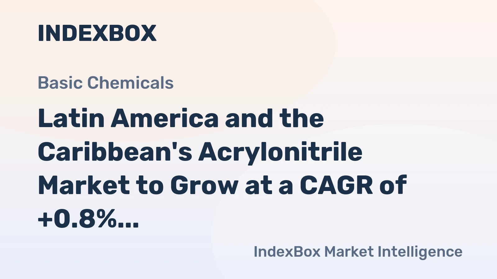 Latin America and the Caribbean's Acrylonitrile Market to Grow at a CAGR of +0.8% by 2035, Reaching $395M
