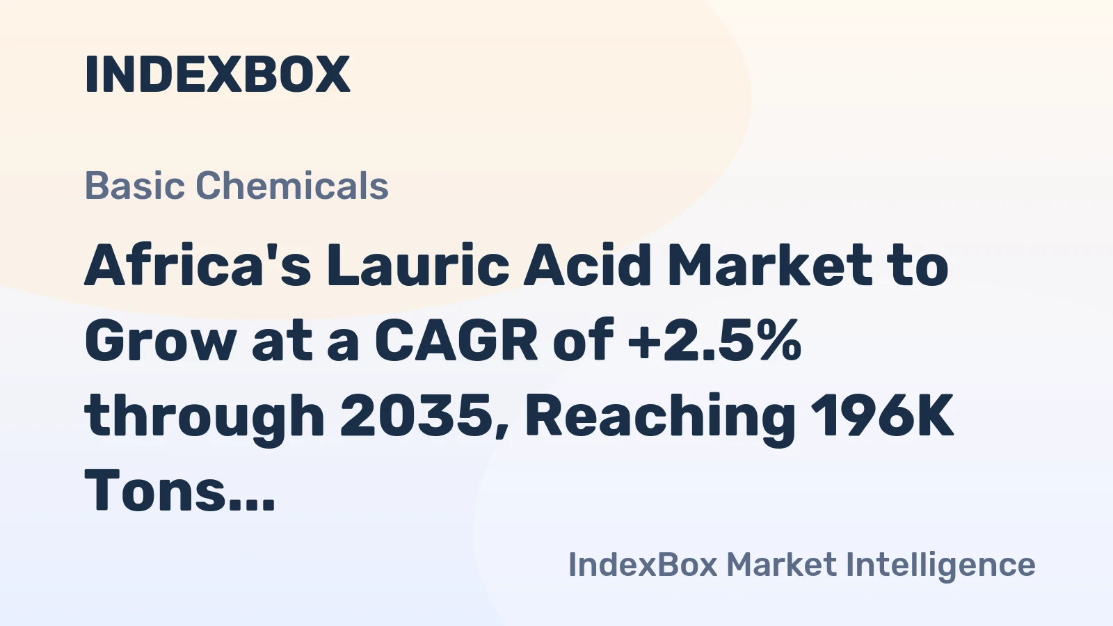 Africa's Lauric Acid Market to Grow at a CAGR of +2.5% through 2035, Reaching 196K Tons