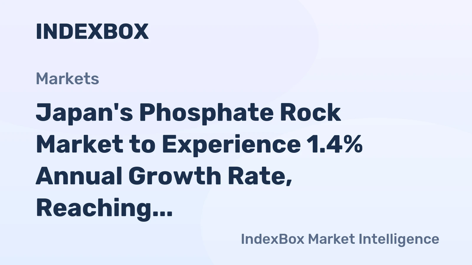 Japan's Phosphate Rock Market to Experience 1.4% Annual Growth Rate, Reaching $60M in Value by 2035