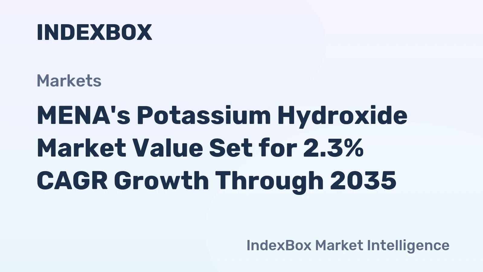 MENA's Potassium Hydroxide Market Value Set for 2.3% CAGR Growth Through 2035