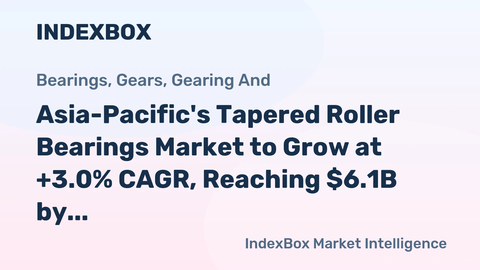 Asia-Pacific's Tapered Roller Bearings Market to Grow at +3.0% CAGR, Reaching $6.1B by 2035