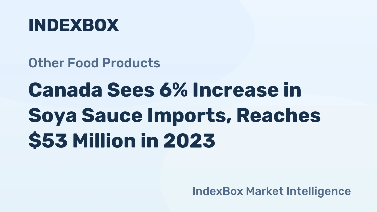 Canada Sees 6% Increase in Soya Sauce Imports, Reaches $53 Million in 2023