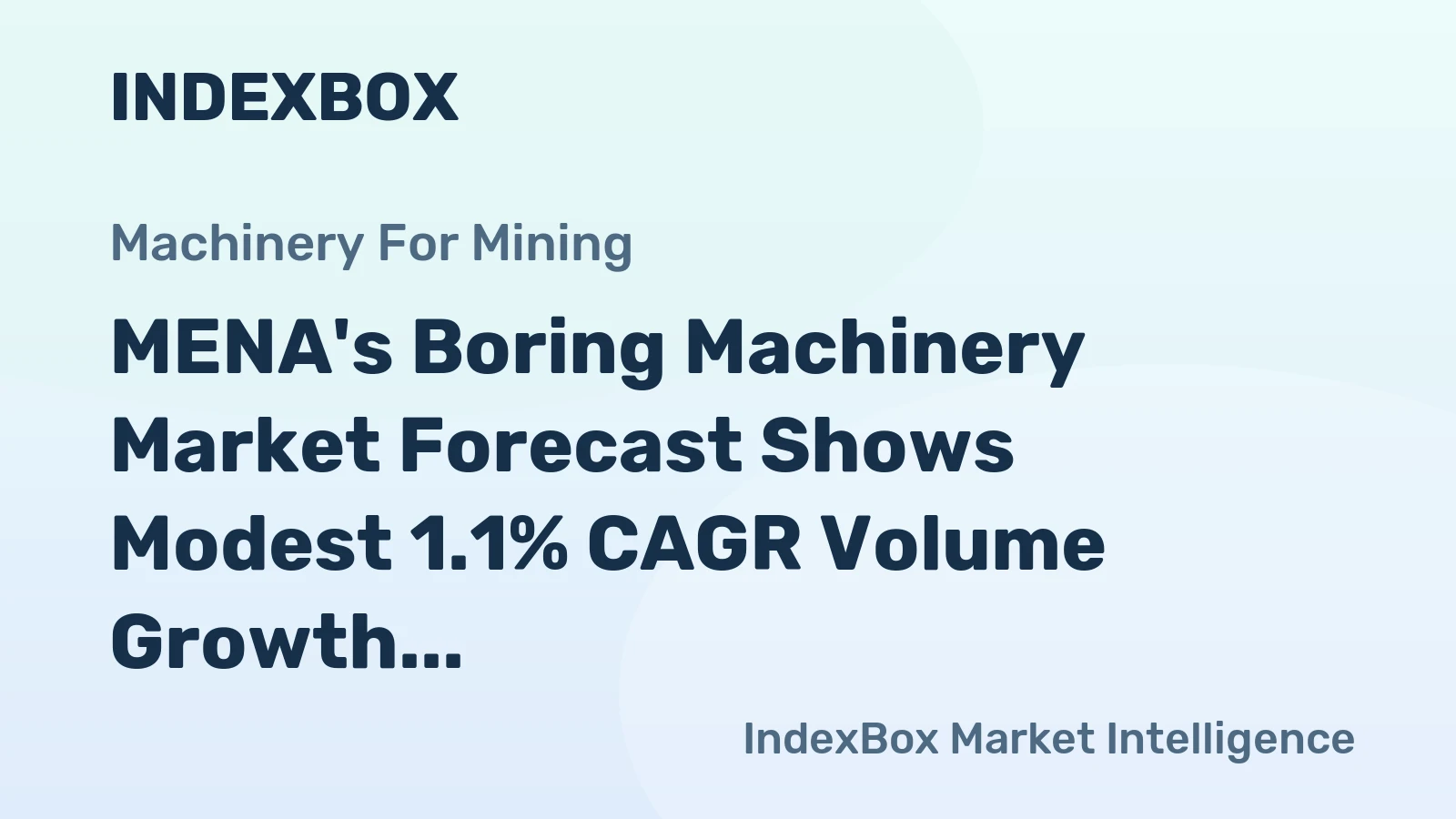 MENA's Boring Machinery Market Forecast Shows Modest 1.1% CAGR Volume Growth Through 2035
