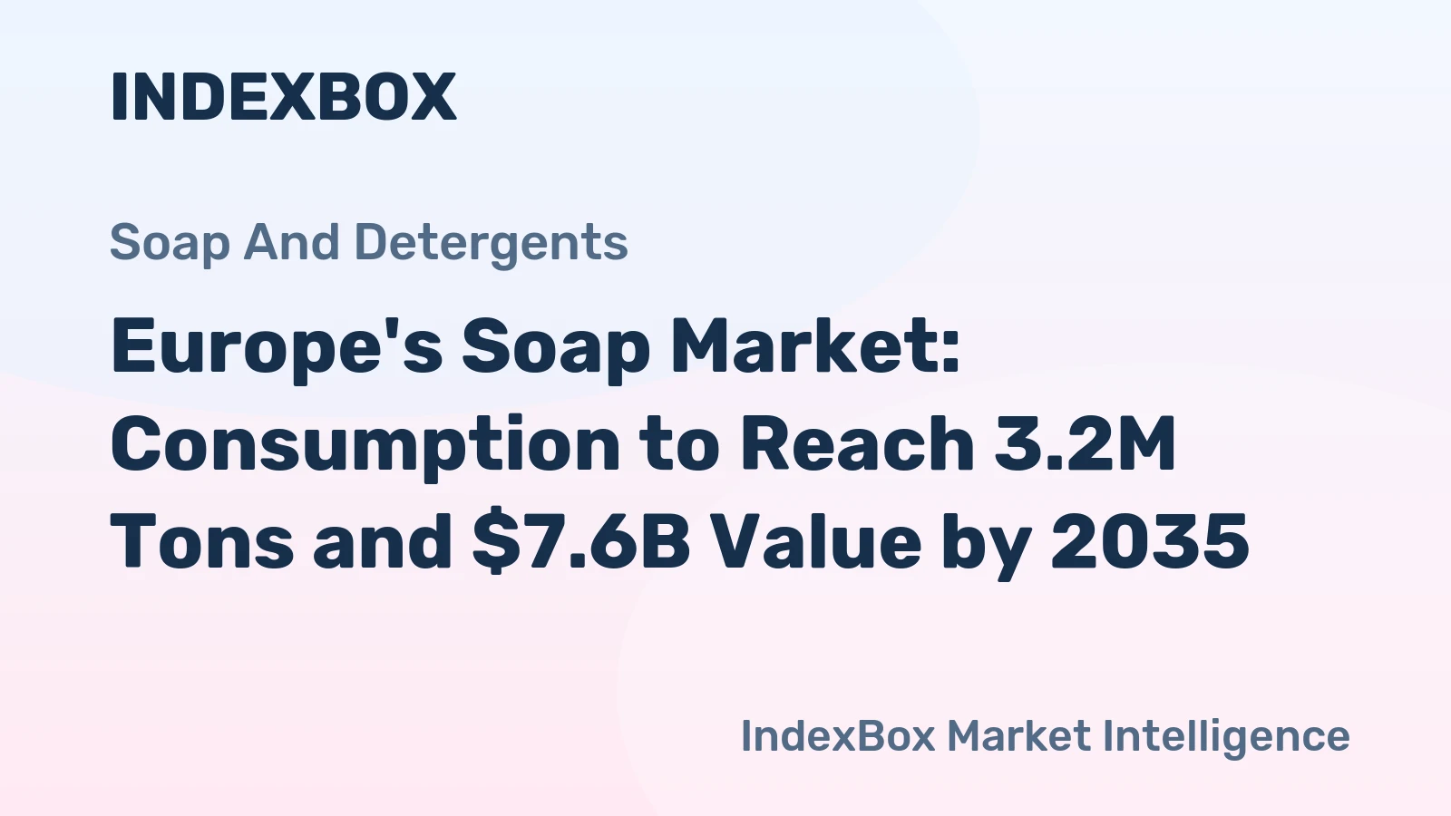 Europe's Soap Market: Consumption to Reach 3.2M Tons and $7.6B Value by 2035