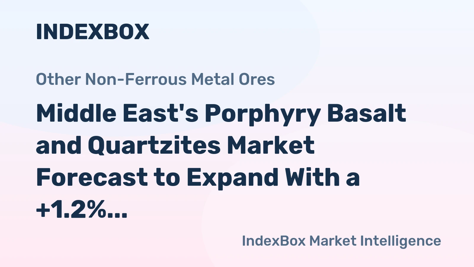 Middle East's Porphyry Basalt and Quartzites Market Forecast to Expand With a +1.2% CAGR