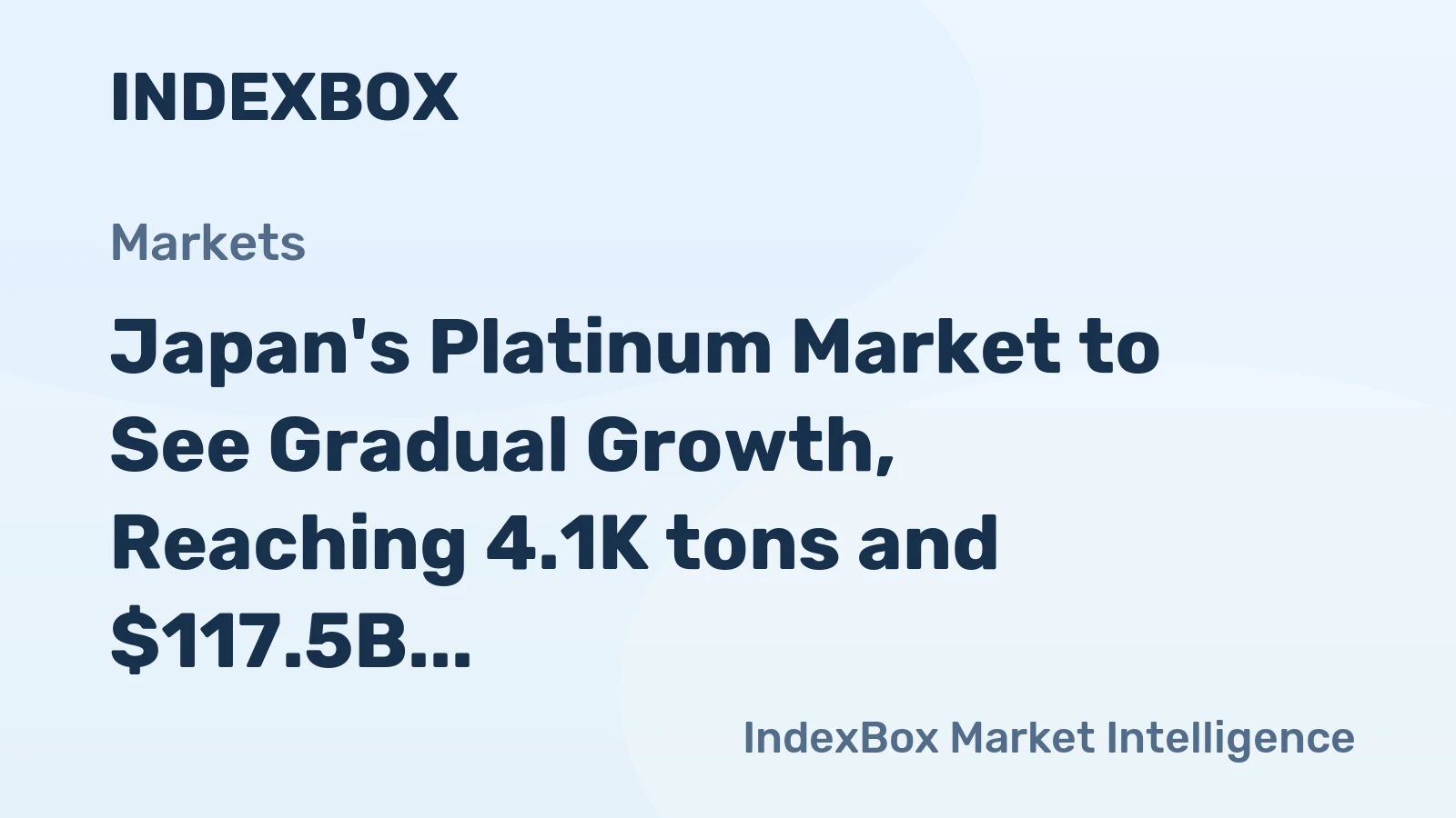 Japan's Platinum Market to See Gradual Growth, Reaching 4.1K tons and $117.5B by 2035