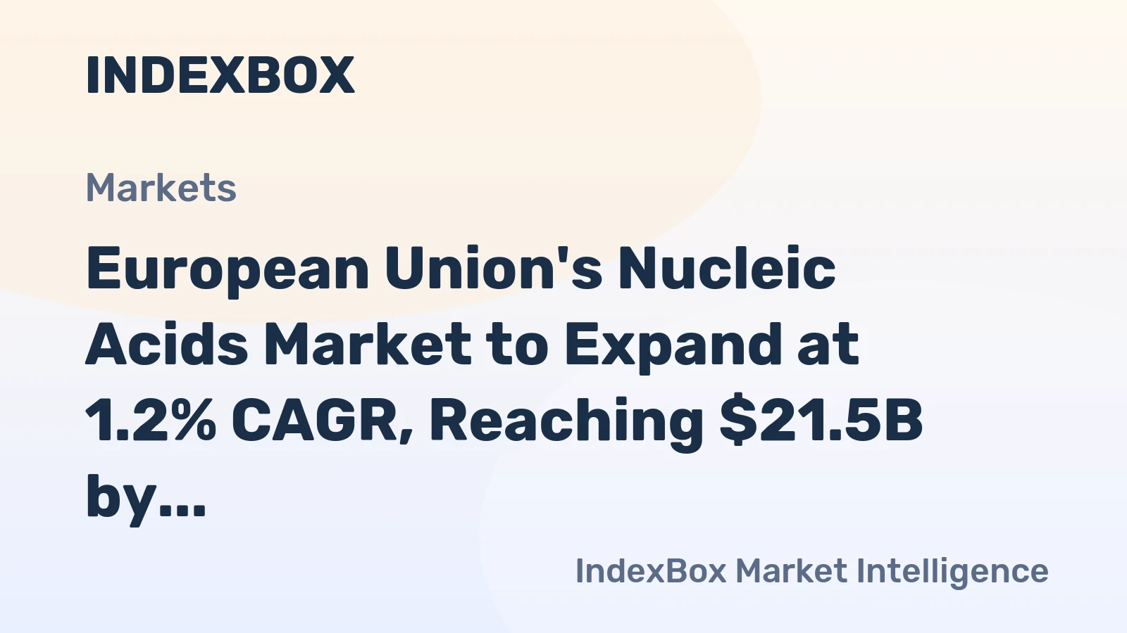 European Union's Nucleic Acids Market to Expand at 1.2% CAGR, Reaching $21.5B by 2035