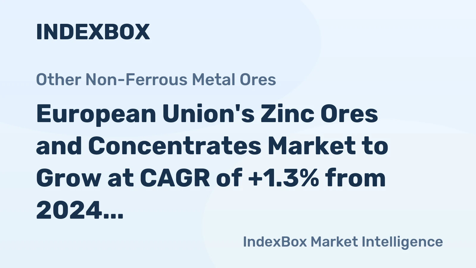 European Union's Zinc Ores and Concentrates Market to Grow at CAGR of +1.3% from 2024 to 2035, Reaching $4.8B