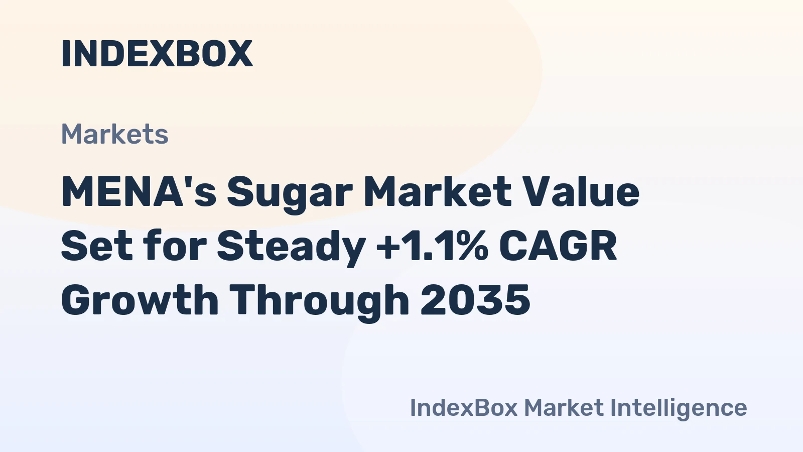 MENA's Sugar Market Value Set for Steady +1.1% CAGR Growth Through 2035