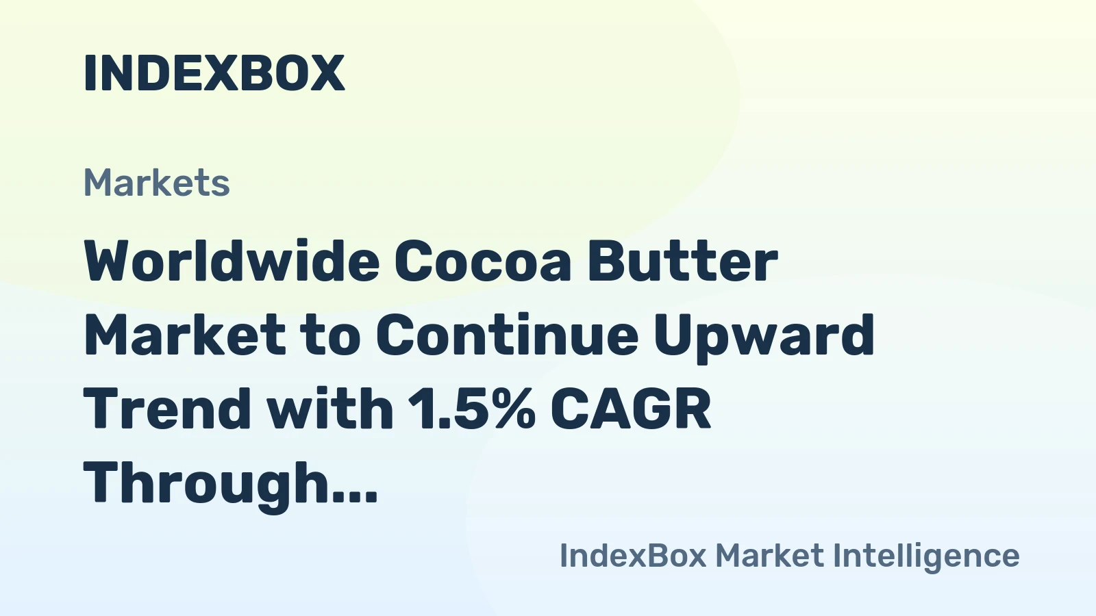 Worldwide Cocoa Butter Market to Continue Upward Trend with 1.5% CAGR Through 2035