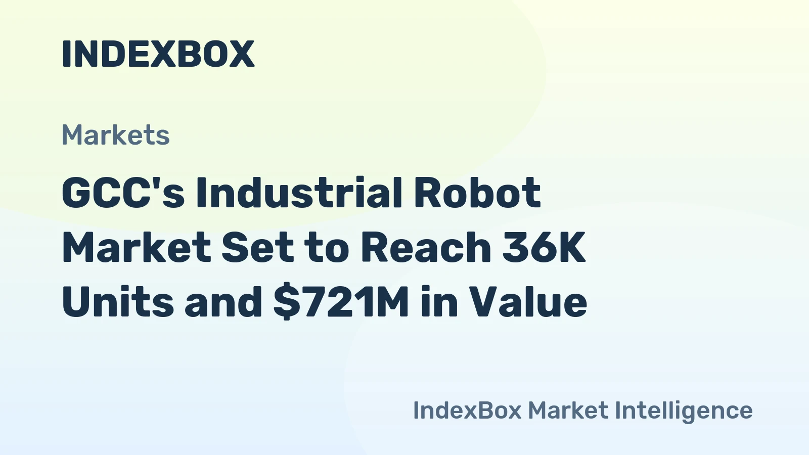 GCC's Industrial Robot Market Set to Reach 36K Units and $721M in Value