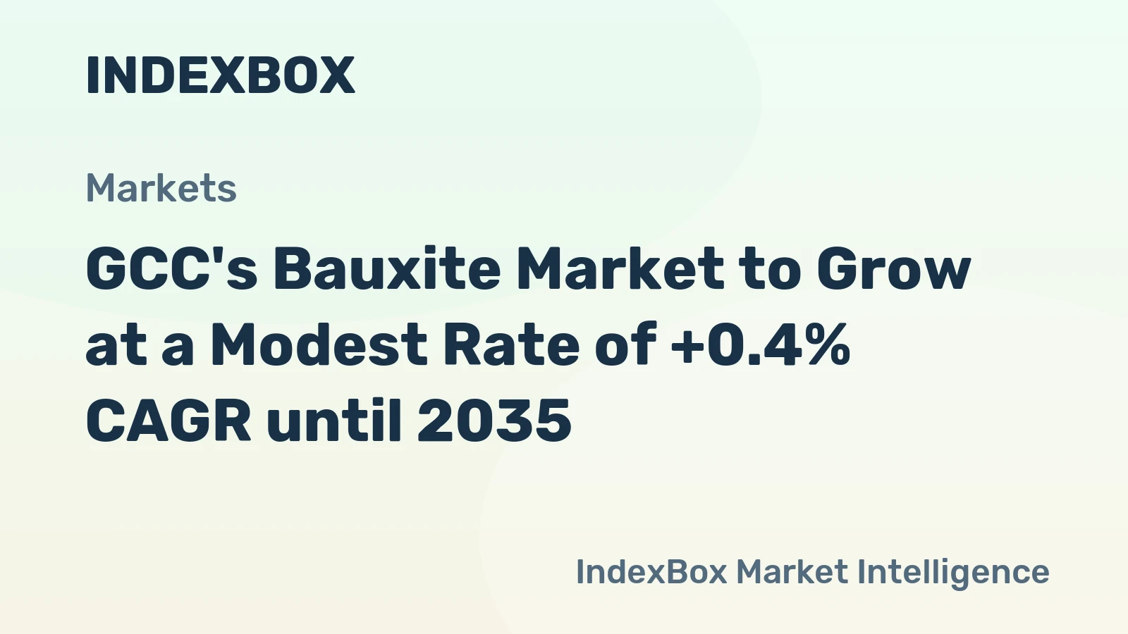 GCC's Bauxite Market to Grow at a Modest Rate of +0.4% CAGR until 2035