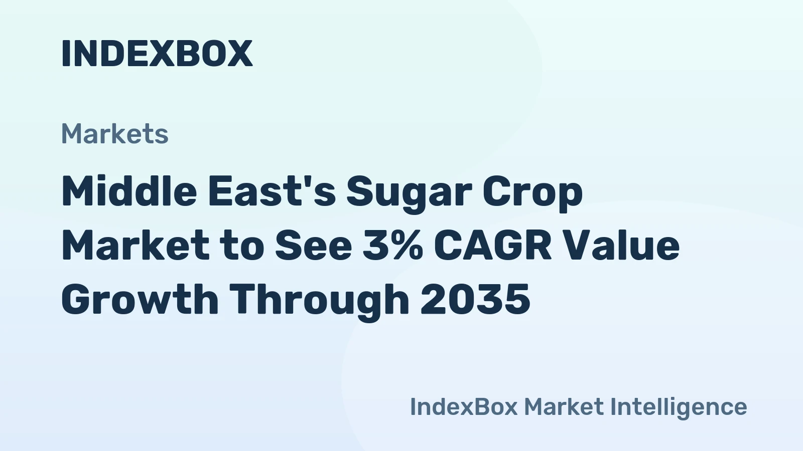 Middle East's Sugar Crop Market to See 3% CAGR Value Growth Through 2035