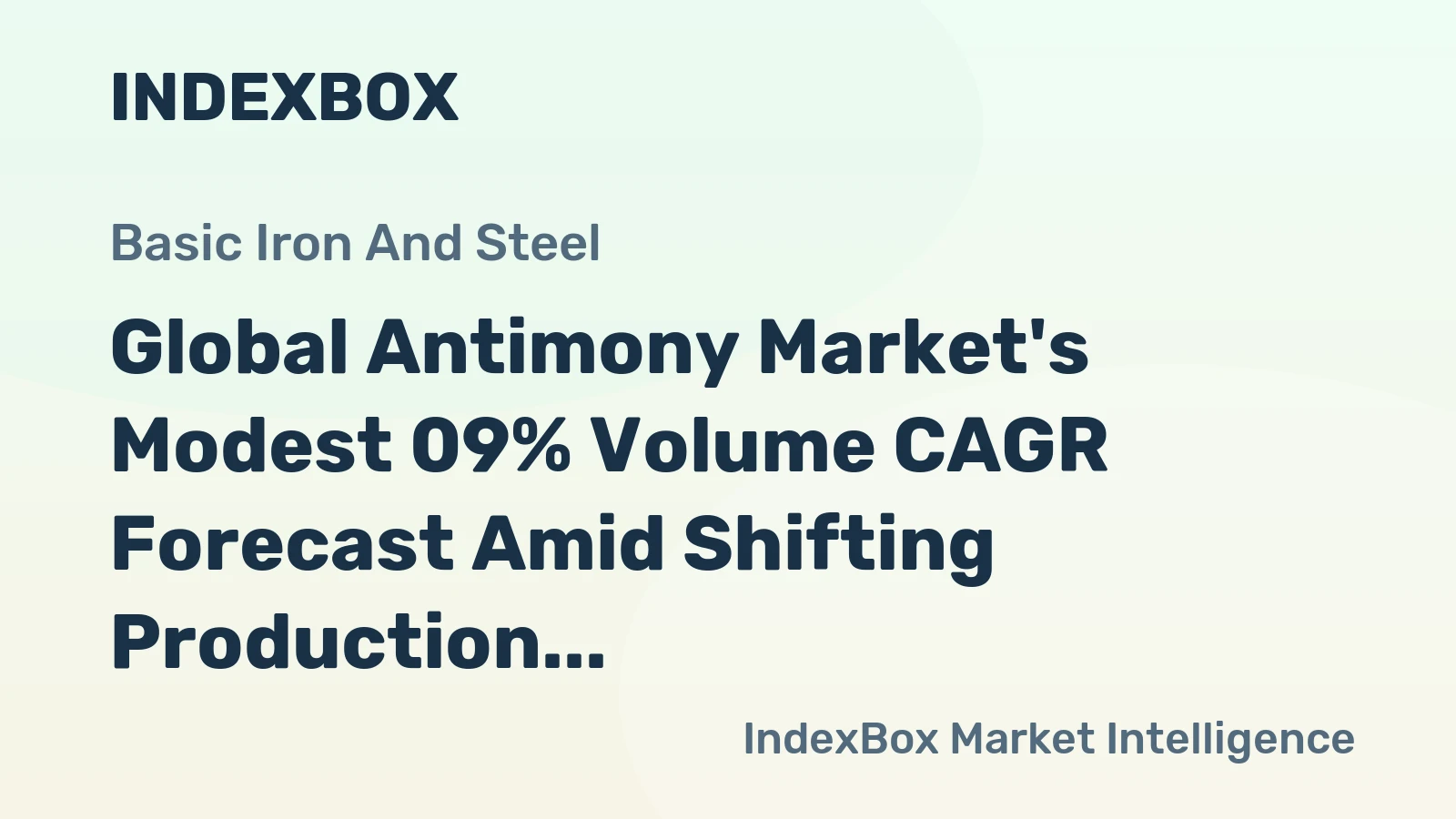 Global Antimony Market's Modest 09% Volume CAGR Forecast Amid Shifting Production Landscape