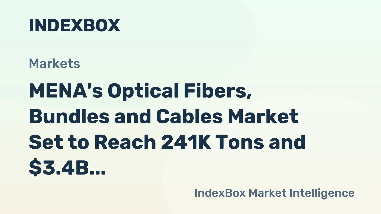 MENA's Optical Fibers, Bundles and Cables Market Set to Reach 241K Tons and $3.4B by 2035