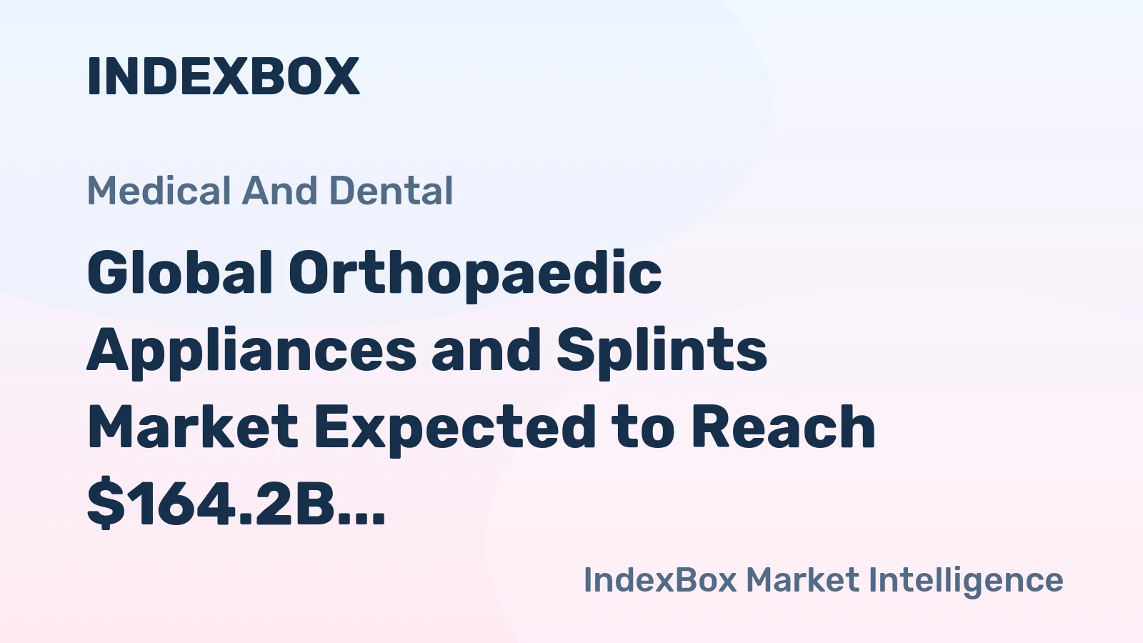 Global Orthopaedic Appliances and Splints Market Expected to Reach $164.2B by 2035, with +2.8% CAGR