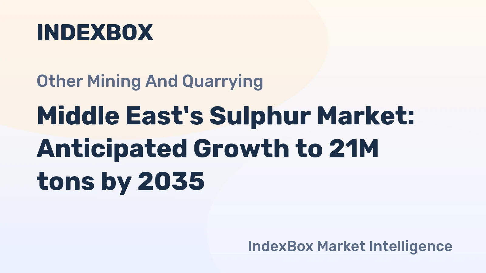 Middle East's Sulphur Market: Anticipated Growth to 21M tons by 2035