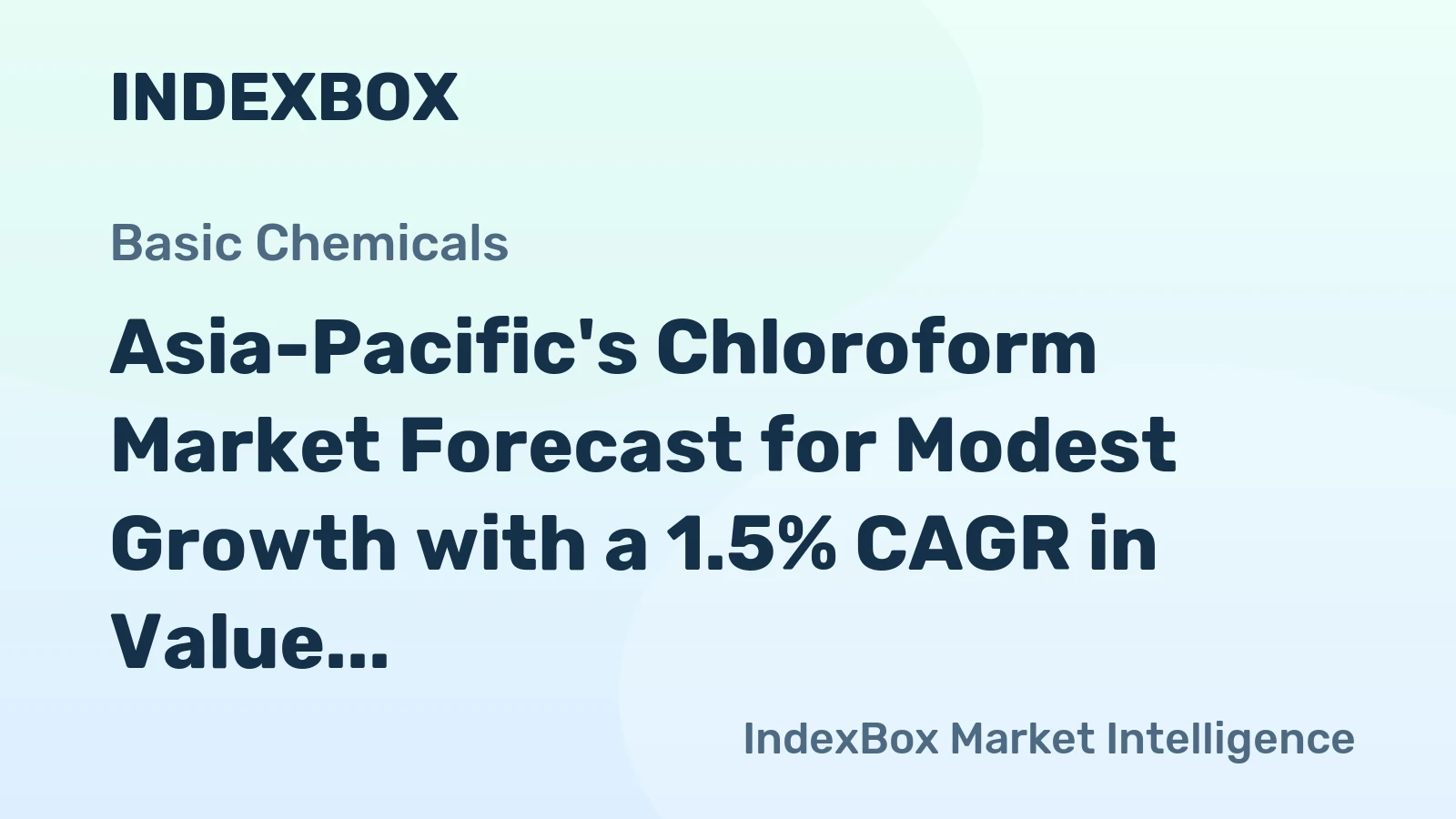 Asia-Pacific's Chloroform Market Forecast for Modest Growth with a 1.5% CAGR in Value