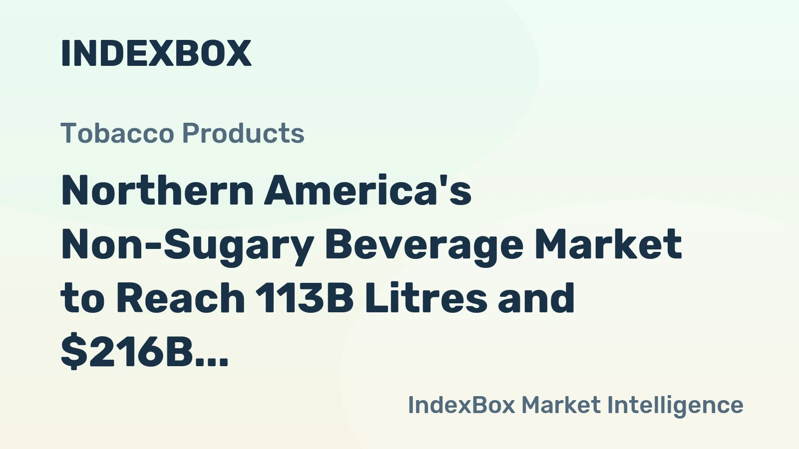 Northern America's Non-Sugary Beverage Market to Reach 113B Litres and $216B in Value
