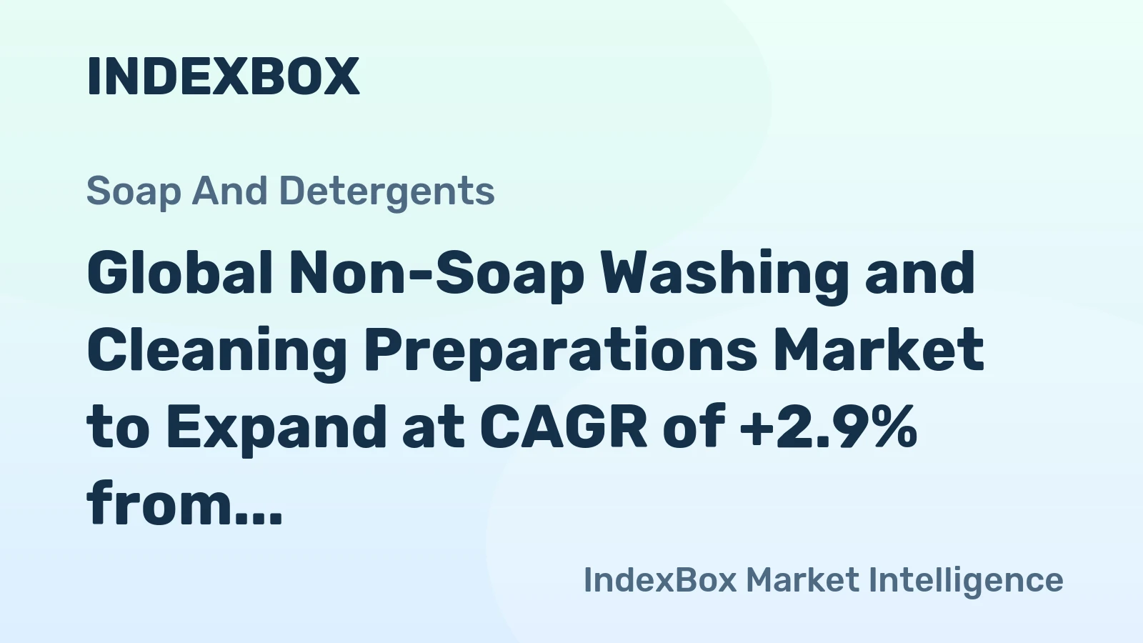 Global Non-Soap Washing and Cleaning Preparations Market to Expand at CAGR of +2.9% from 2023 to 2035