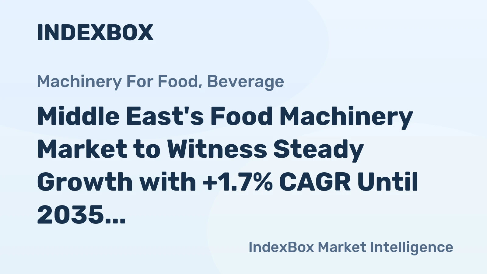 Middle East's Food Machinery Market to Witness Steady Growth with +1.7% CAGR Until 2035