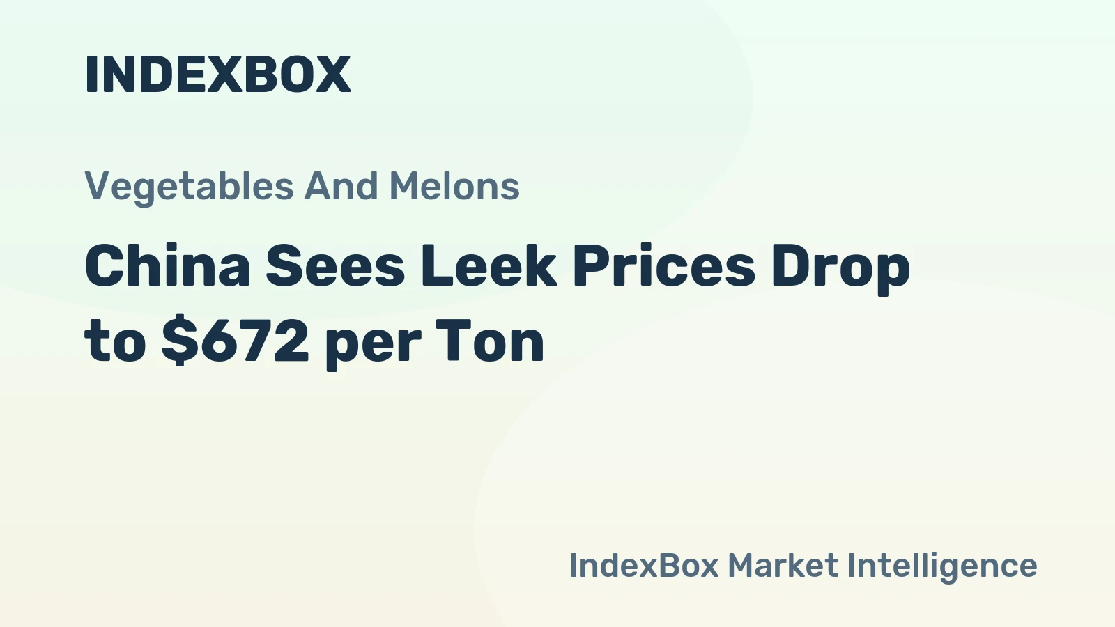 China Sees Leek Prices Drop to $672 per Ton