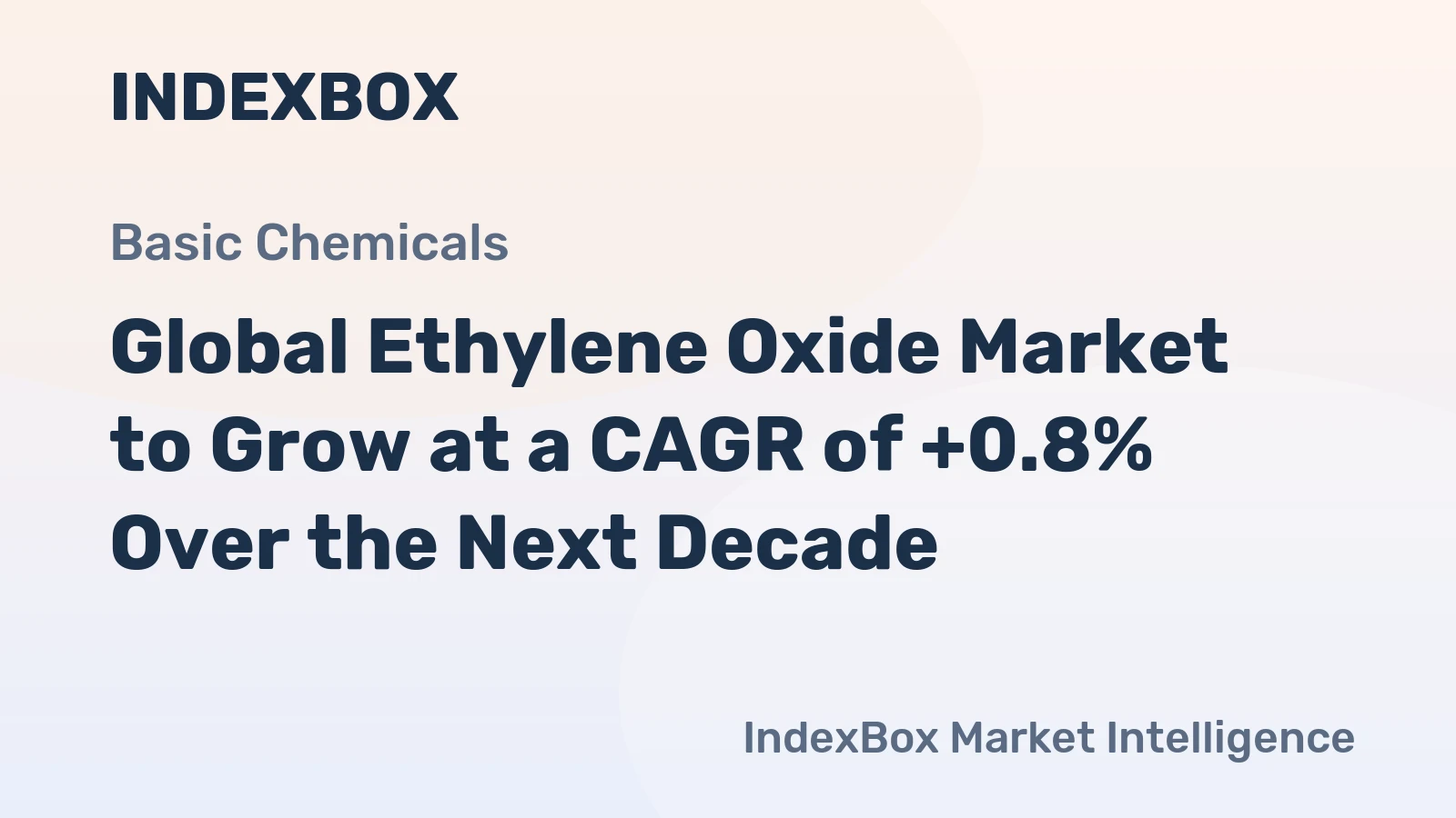 Global Ethylene Oxide Market to Grow at a CAGR of +0.8% Over the Next Decade