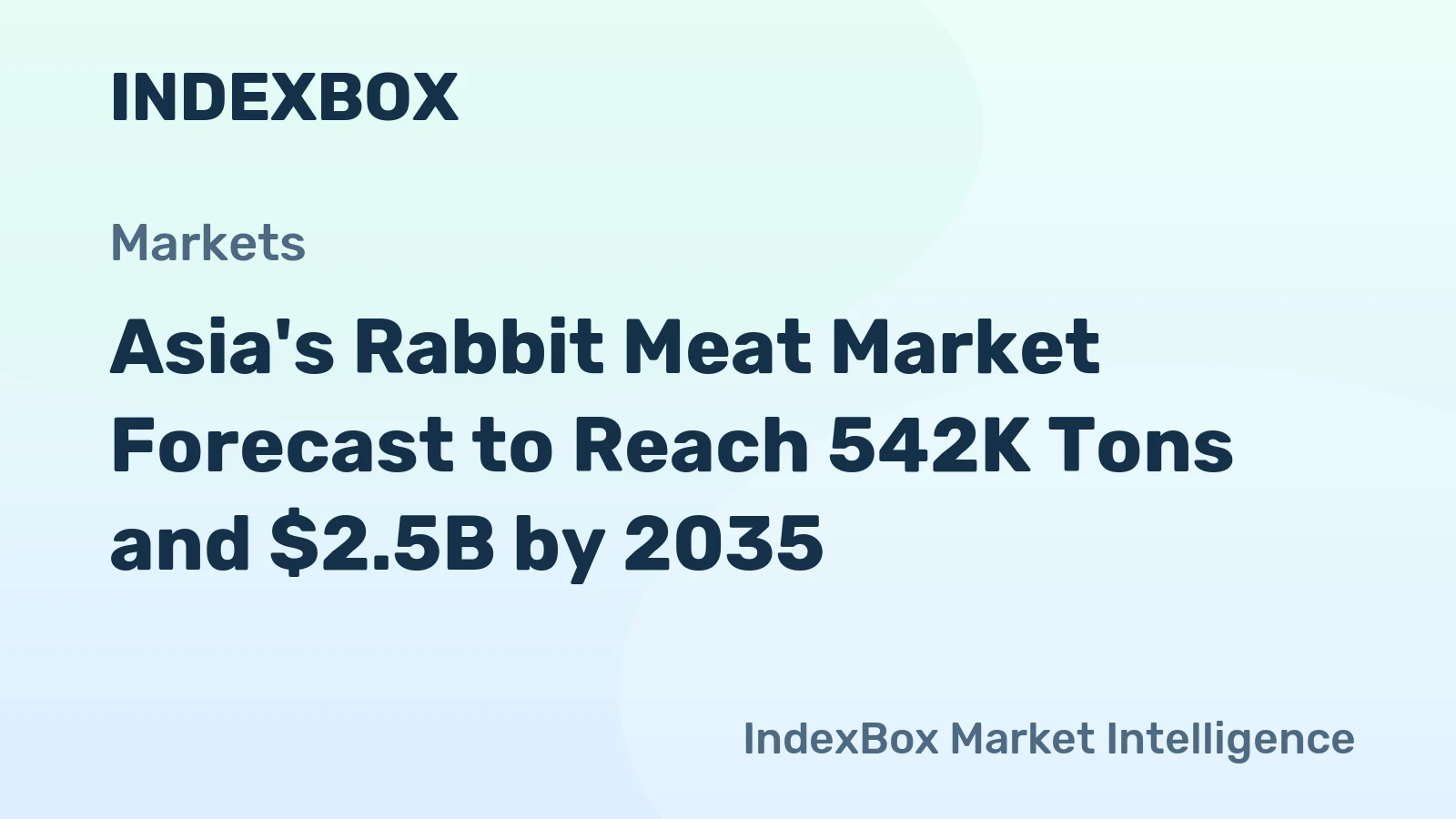 Asia's Rabbit Meat Market Forecast to Reach 542K Tons and $2.5B by 2035