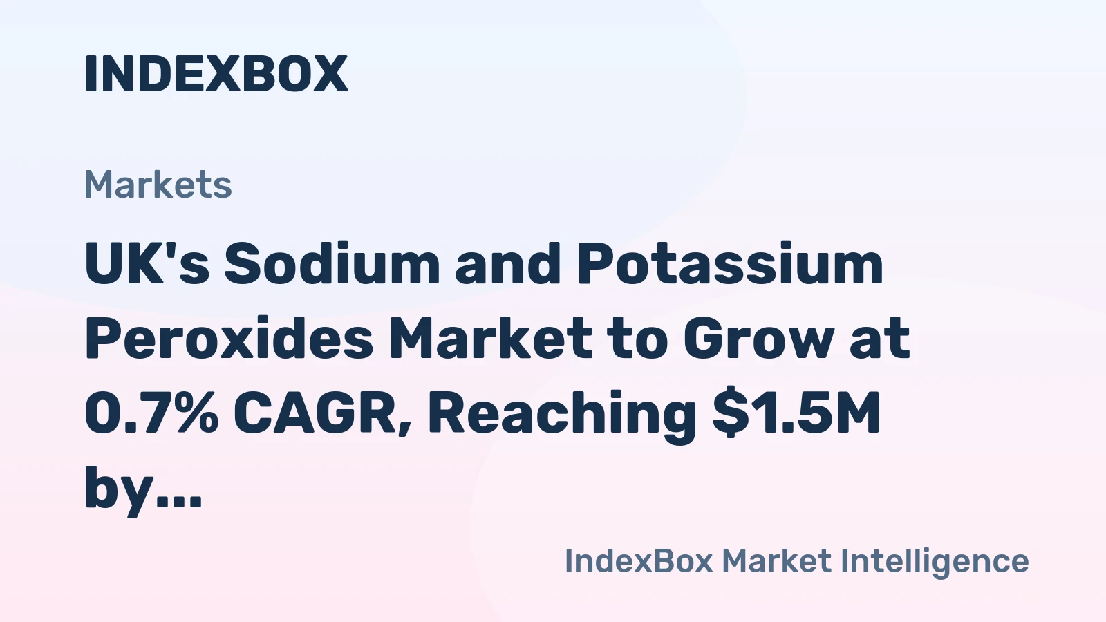 UK's Sodium and Potassium Peroxides Market to Grow at 0.7% CAGR, Reaching $1.5M by 2035