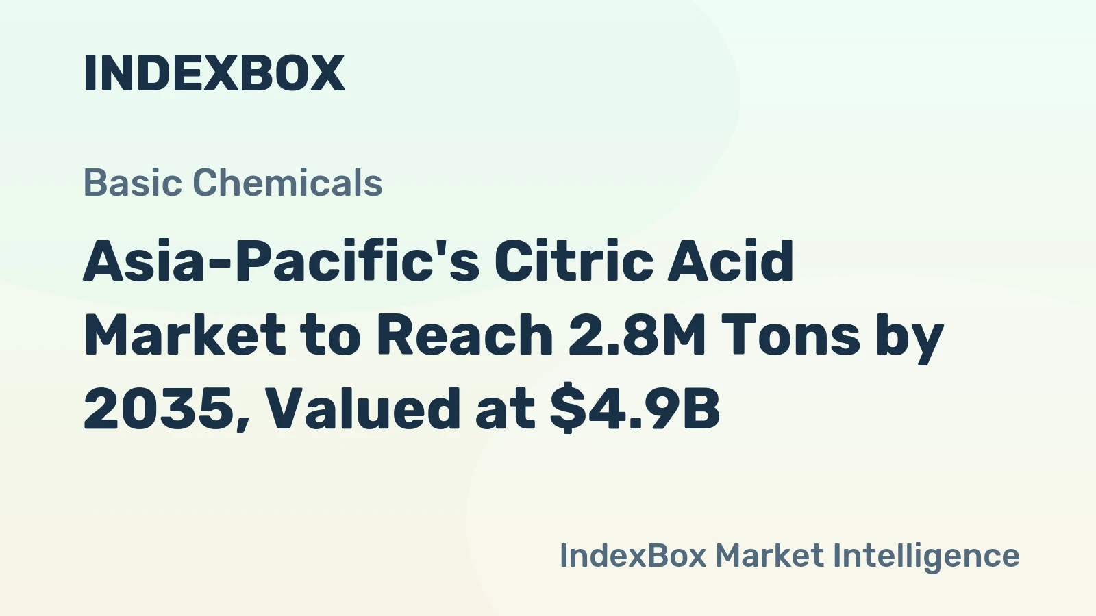 Asia-Pacific's Citric Acid Market to Reach 2.8M Tons by 2035, Valued at $4.9B