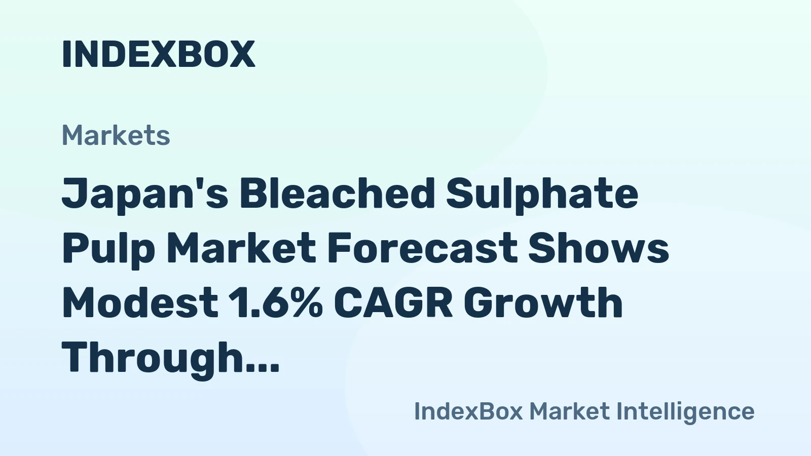 Japan's Bleached Sulphate Pulp Market Forecast Shows Modest 1.6% CAGR Growth Through 2035