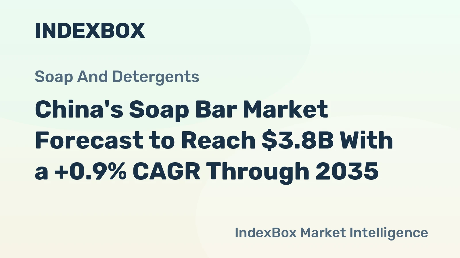 China's Soap Bar Market Forecast to Reach $3.8B With a +0.9% CAGR Through 2035