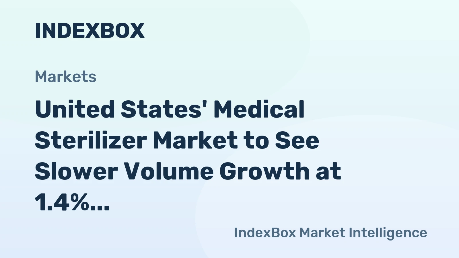 United States' Medical Sterilizer Market to See Slower Volume Growth at 1.4% CAGR Through 2035