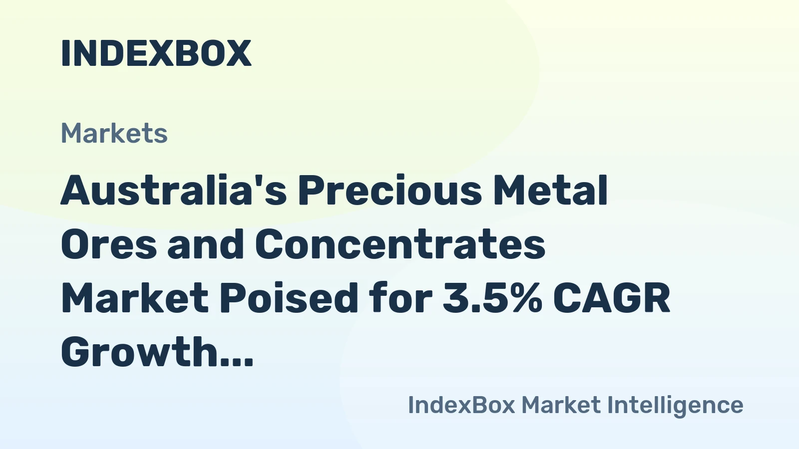 Australia's Precious Metal Ores and Concentrates Market Poised for 3.5% CAGR Growth Through 2035