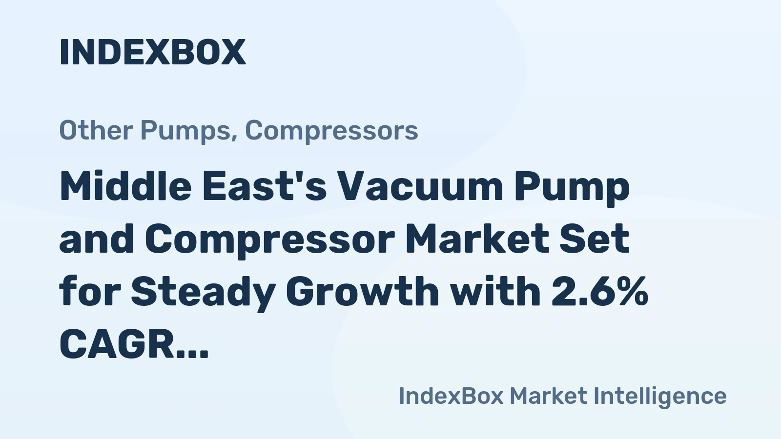 Middle East's Vacuum Pump and Compressor Market Set for Steady Growth with 2.6% CAGR in Value Through 2035