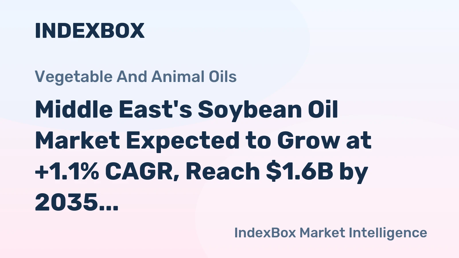 Middle East's Soybean Oil Market Expected to Grow at +1.1% CAGR, Reach $1.6B by 2035