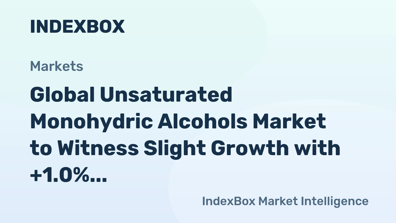 Global Unsaturated Monohydric Alcohols Market to Witness Slight Growth with +1.0% CAGR from 2024 to 2035, Reaching 549K Tons
