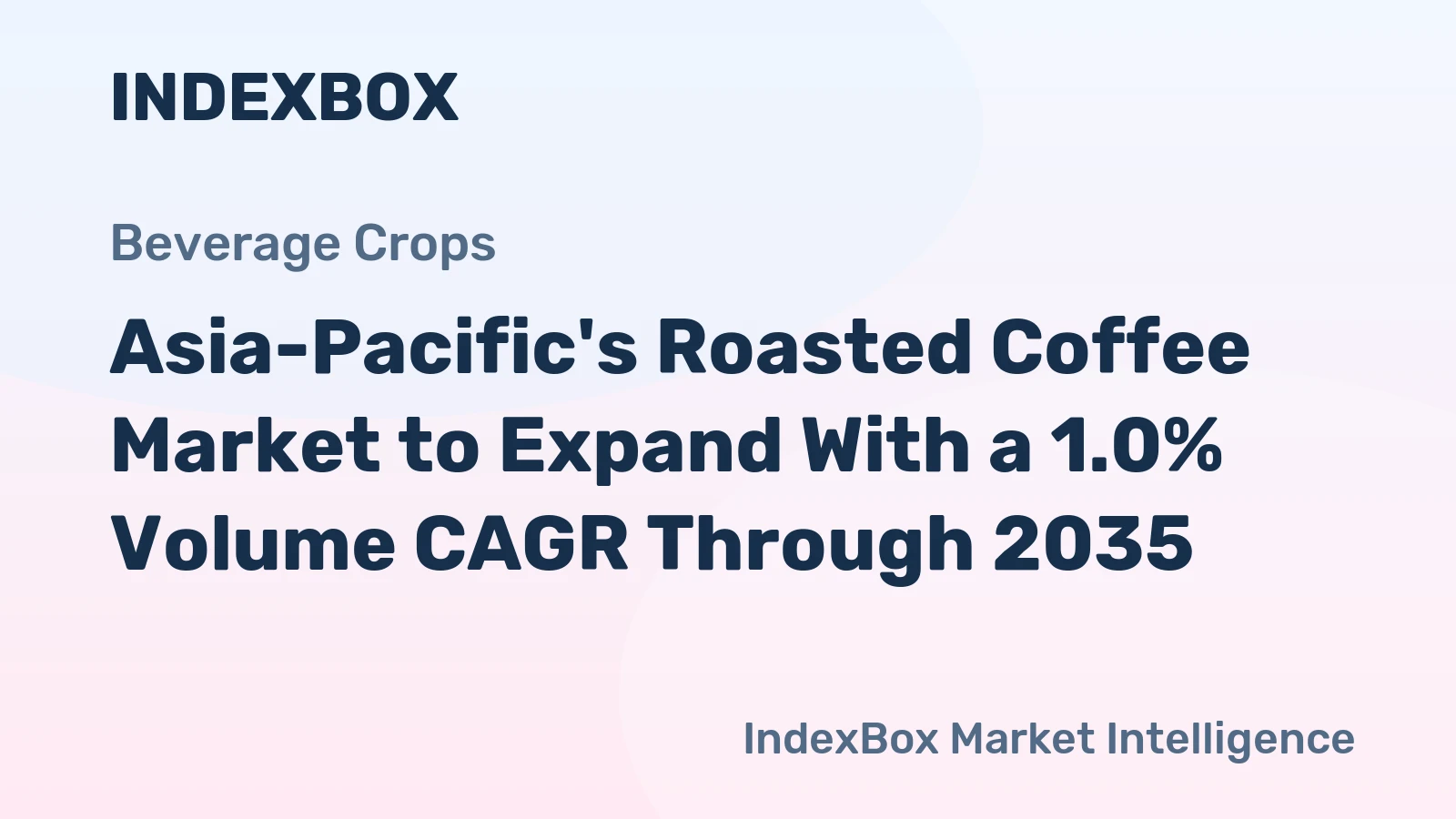 Asia-Pacific's Roasted Coffee Market to Expand With a 1.0% Volume CAGR Through 2035